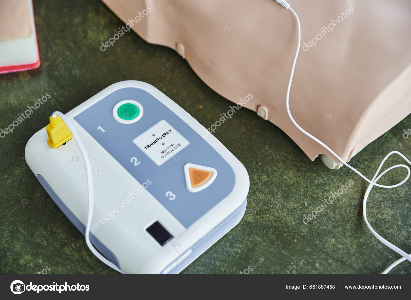 High Angle View Modern Automated External Defibrillator Cpr Manikin ...