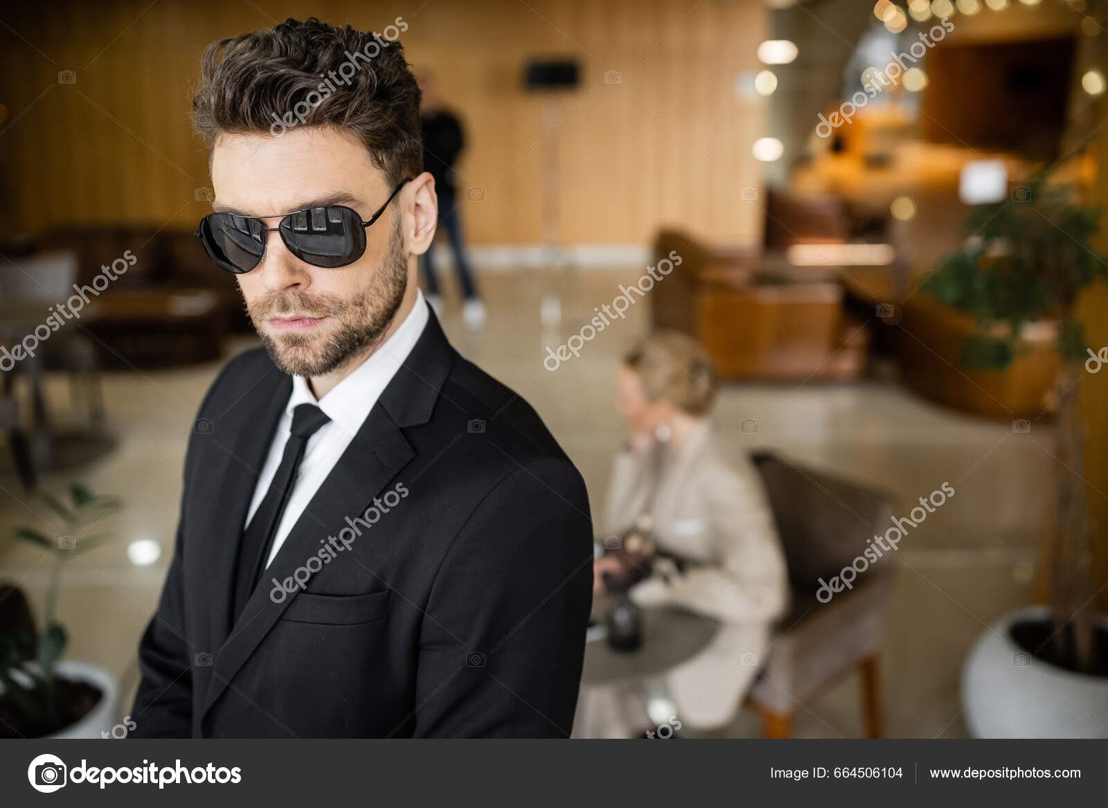 Private Security Service Personal Safety Concept Handsome Bodyguard ...