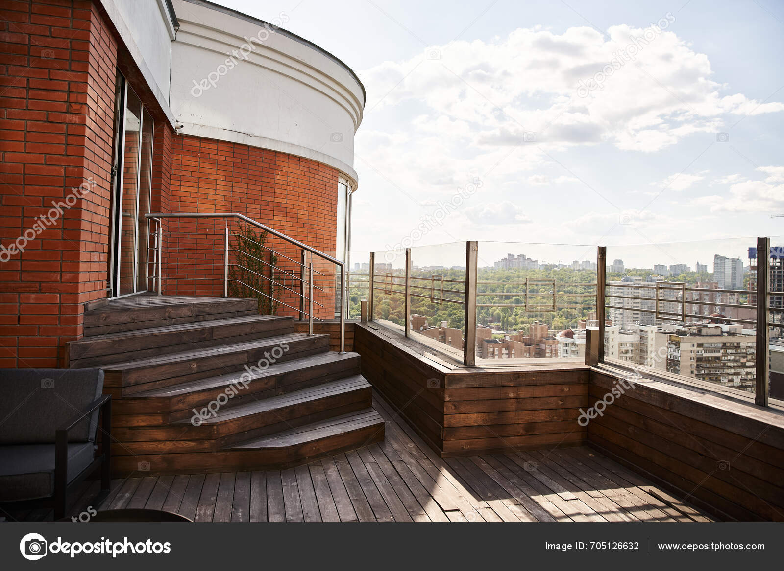 Balcony Provides Breathtaking View Cityscape Showcasing Bustling Urban ...