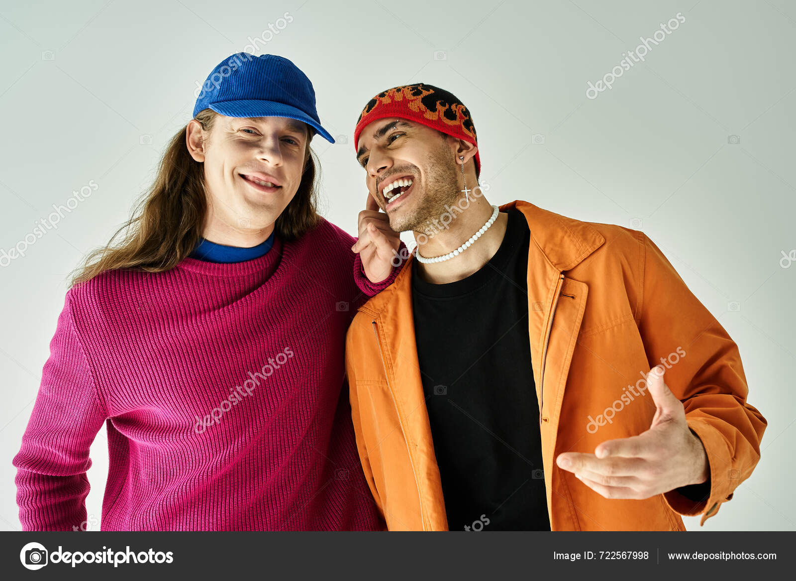 Two Men Pose Style Affection — Stock Photo © AllaSerebrina #722567998