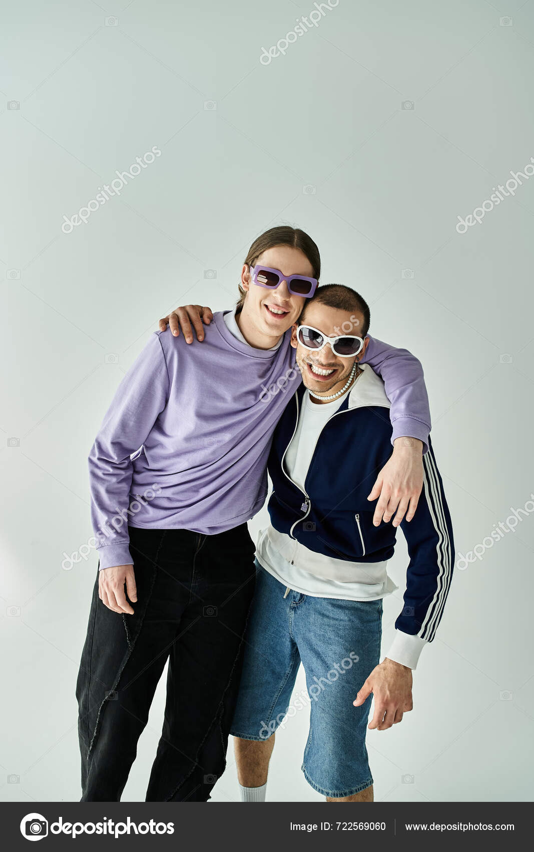 Two Attractive Men Strike Pose Together Heartwarming Moment — Stock ...