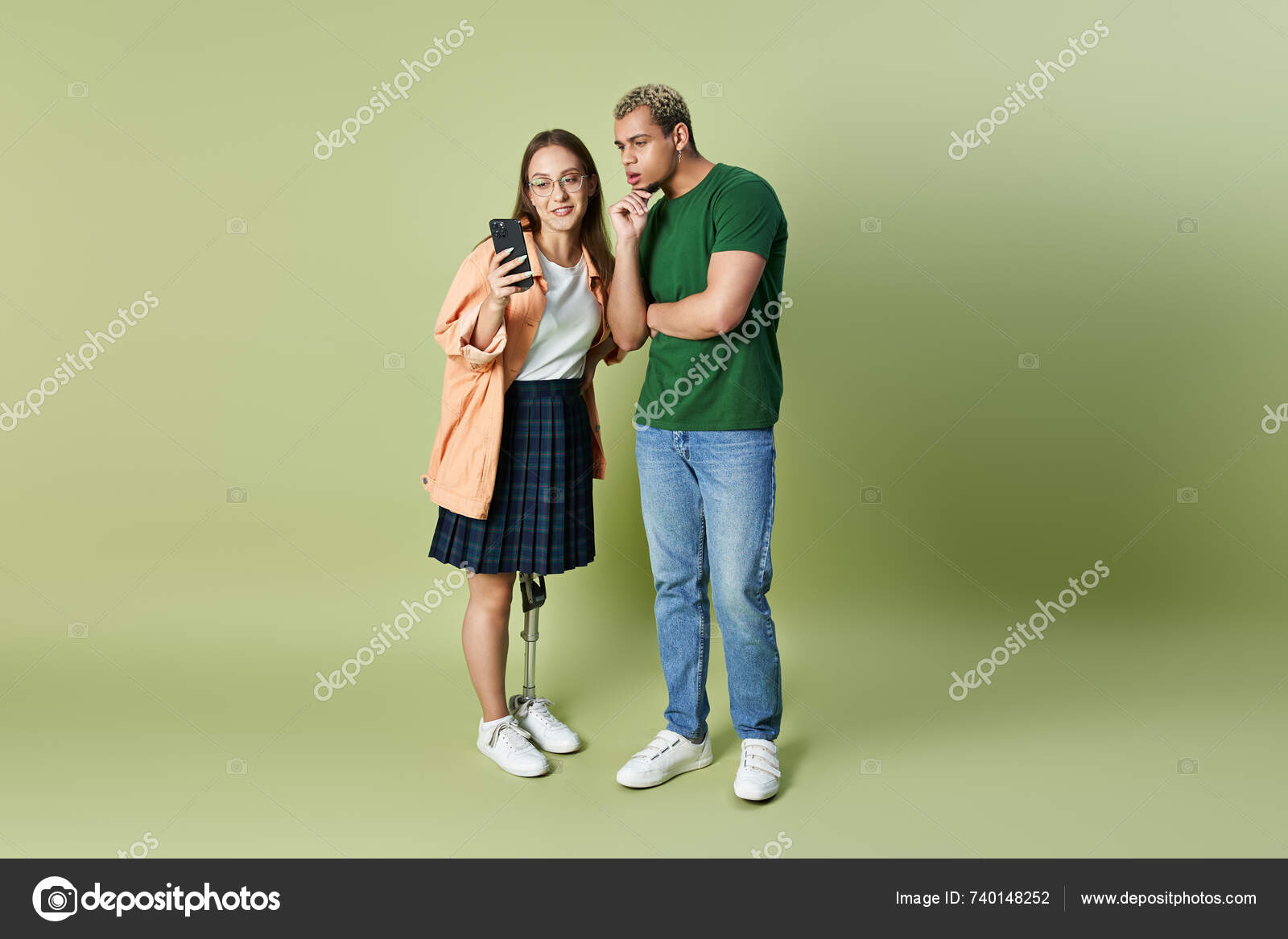 Two Friends Connect While Looking Smartphone Together — Stock Photo ...