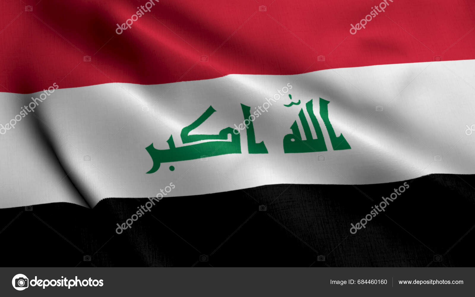 Iraq Flag Waving Fabric Satin Texture Flag Iraq Illustration Real ...