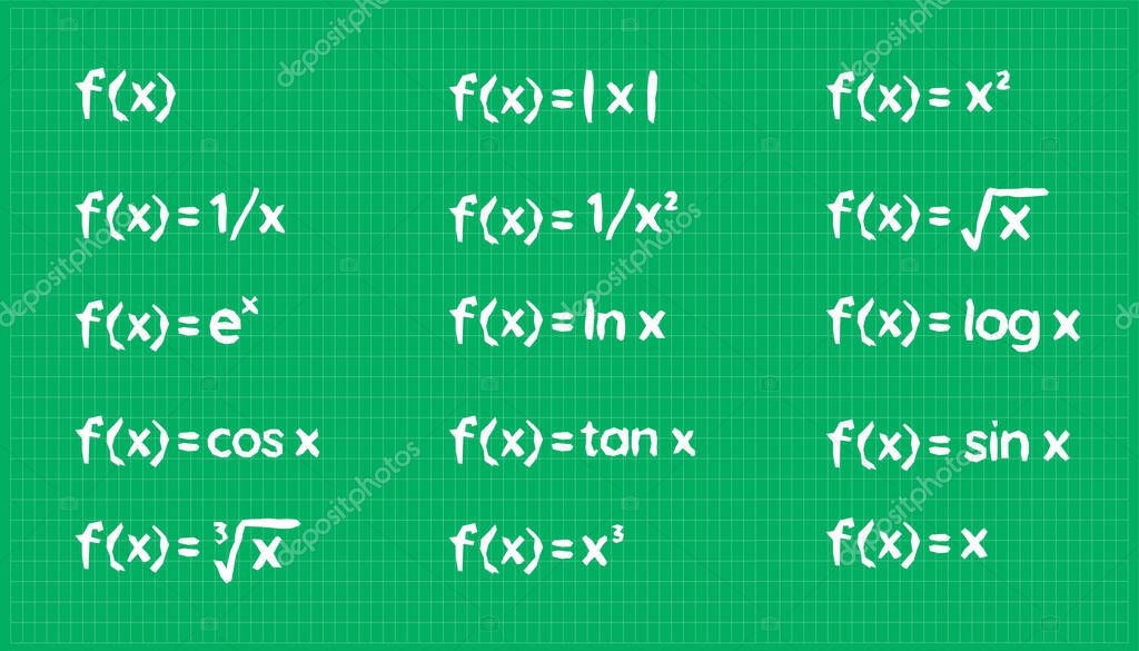 función ecuación fórmula fx f (x) icono dibujado a mano doodle vector ...