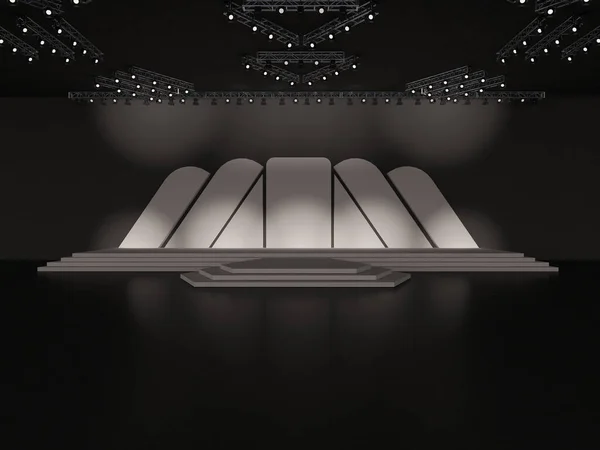 Event Empty Stage Stairs Front View Projection Backdrop Ceiling ...