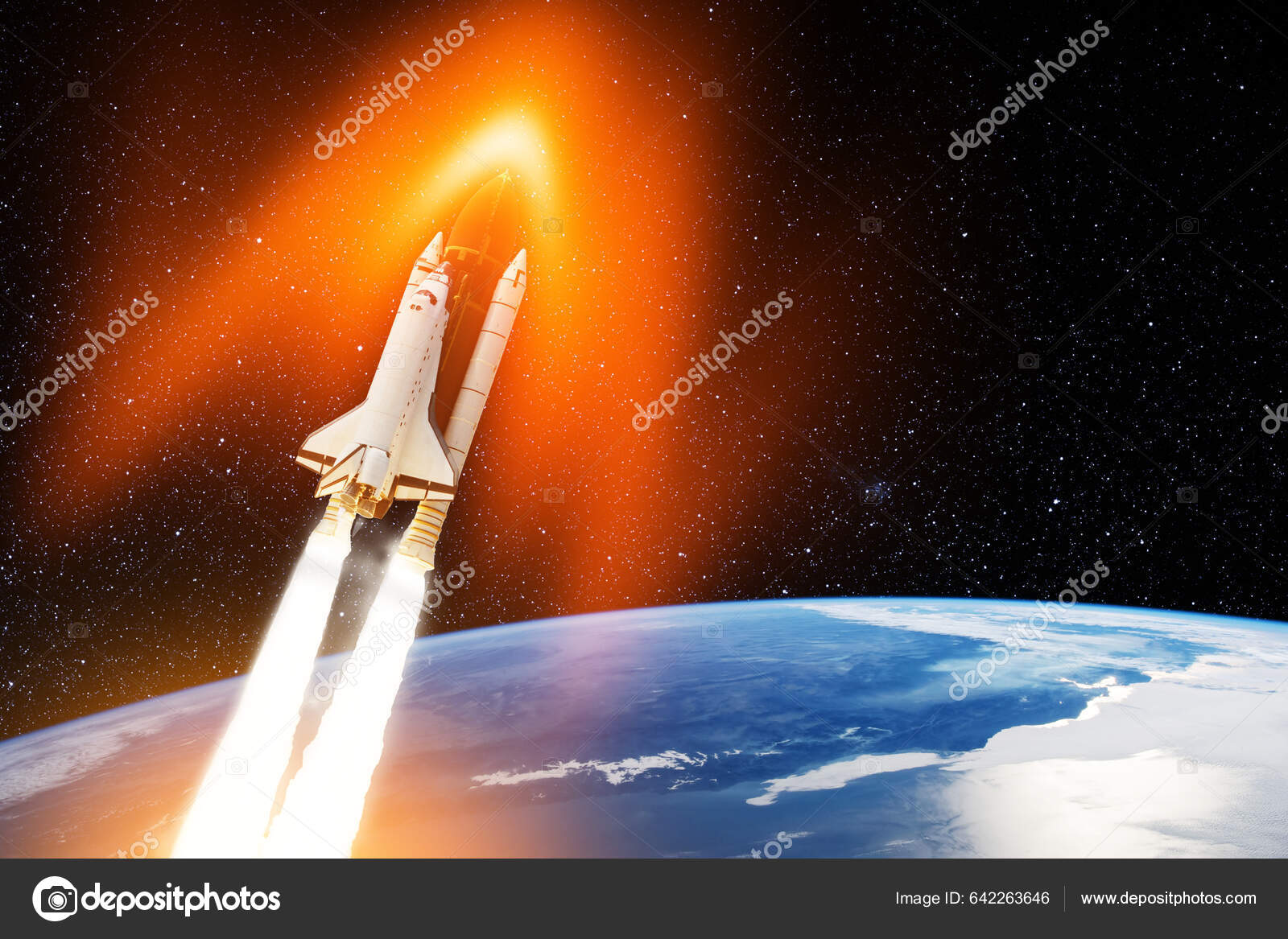 Blast Of Rocket To Space