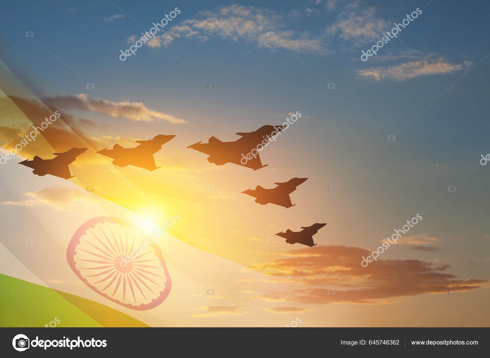 Indian Air Force Day Indian Jet Air Shows Background Sunset — Stock ...