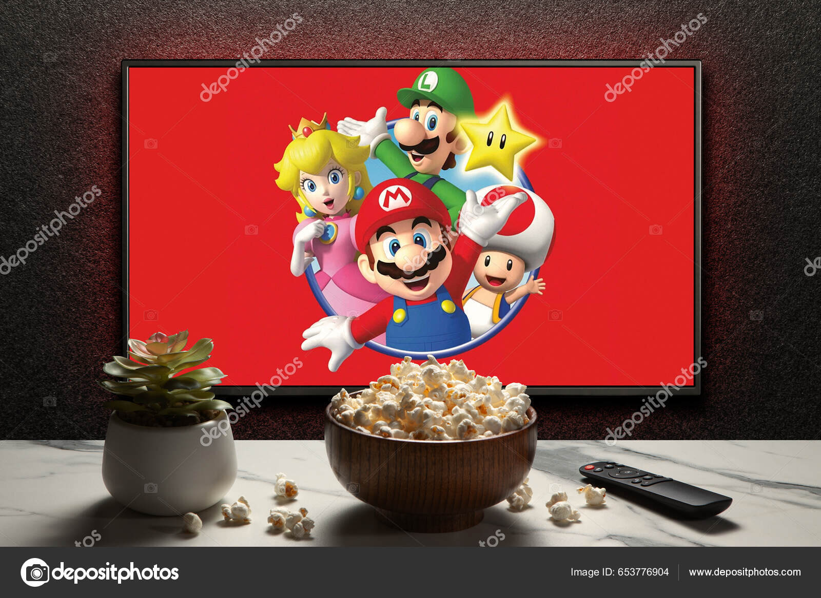 Screen Playing Super Mario Bros Movie Trailer Movie Remote Control ...