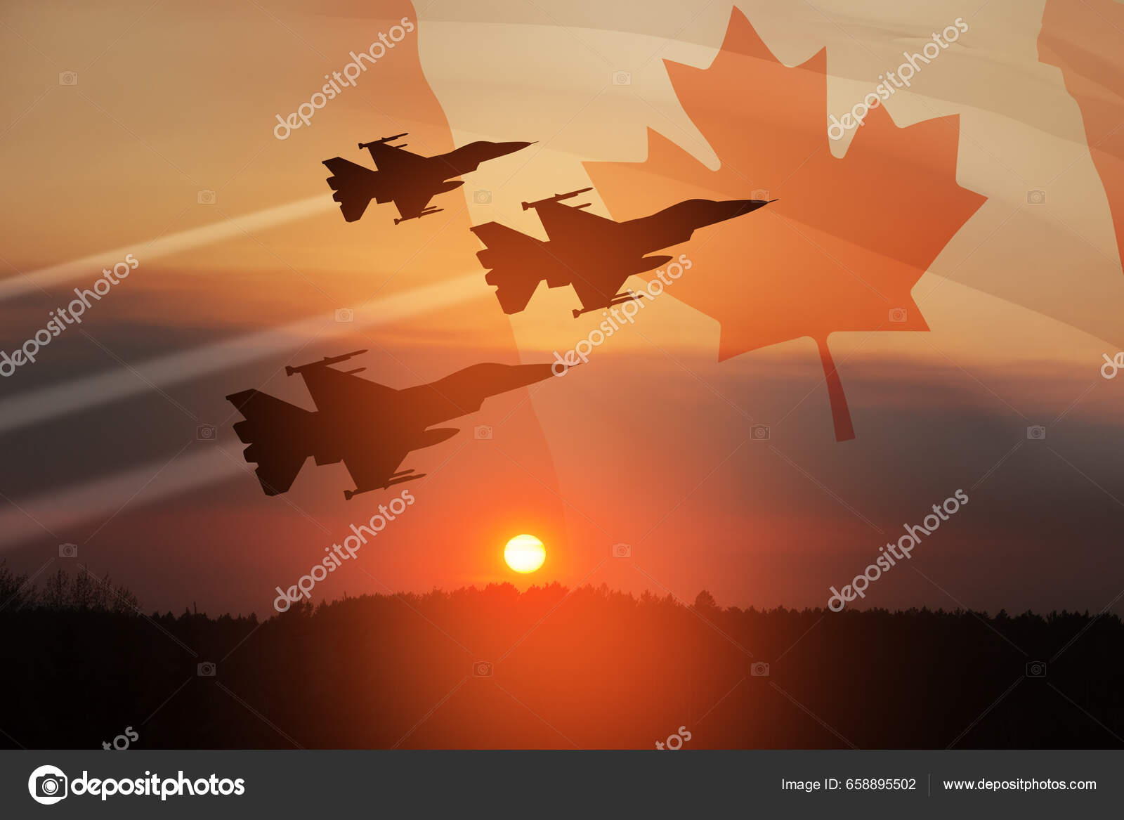 Air Force Day Aircraft Silhouettes Background Sunset Transparent ...