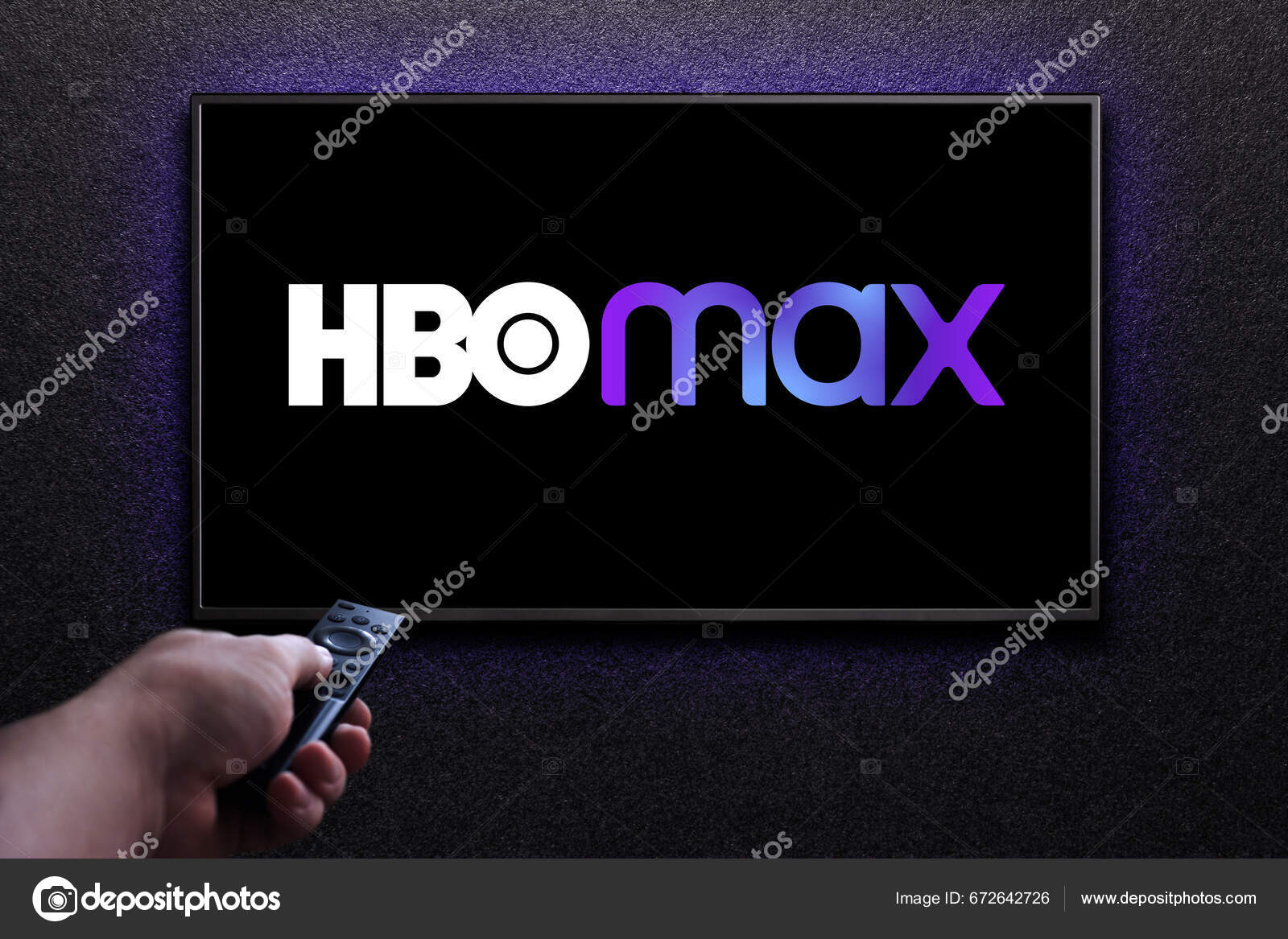 Max Hbo Max Logo Screen Man Turns Remote Control Hbo — Stock Editorial ...