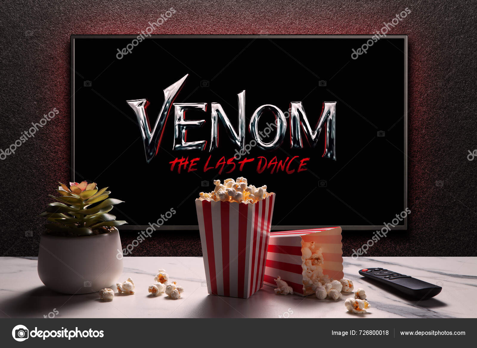 Venom Last Dance Trailer Movie Screen Remote Control Popcorn Boxes ...