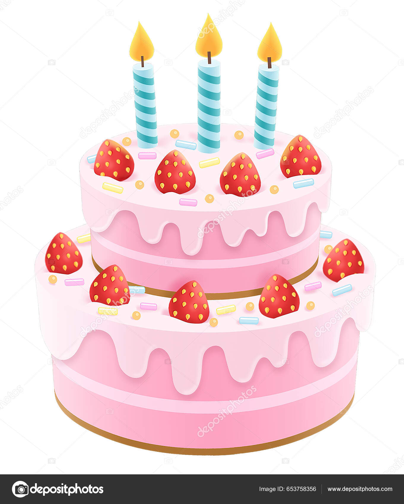 Födelsedagstårta Tecknad Stil – illustration av ©graphixmania #653758356