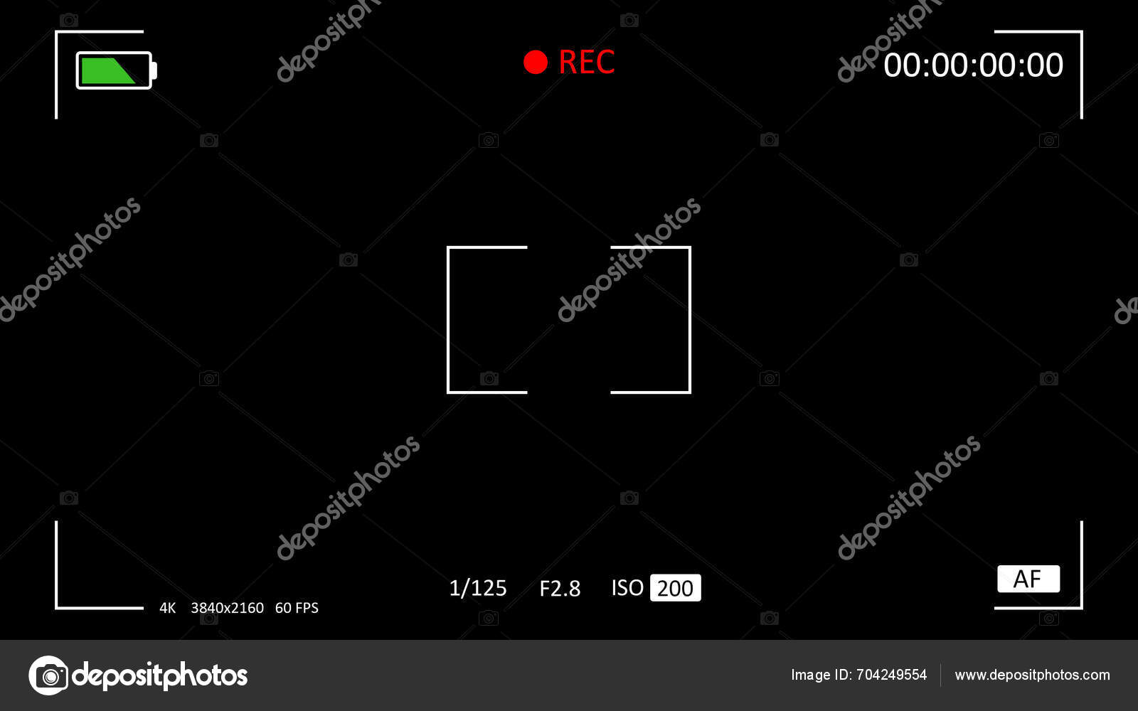 Camera Recording Screen Overlay Timecode Recording Indicator Viewfinder ...
