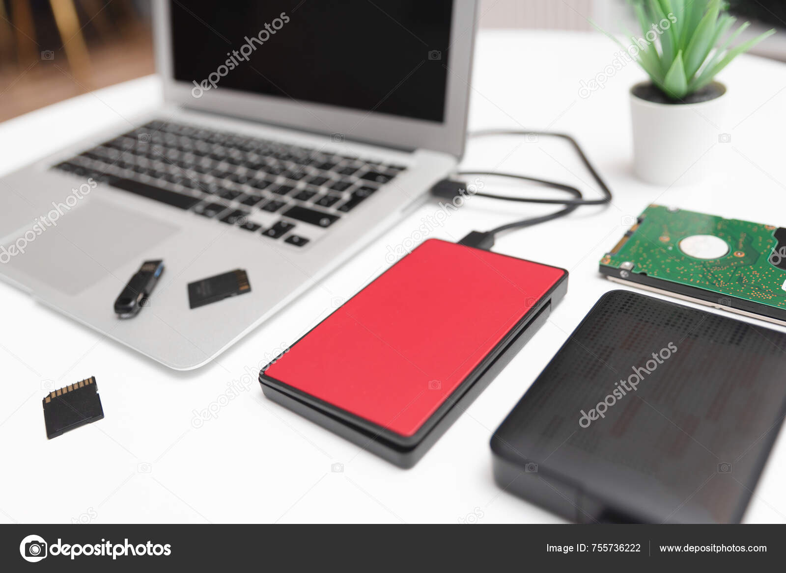 Multiple Storage Devices Pendrive Memory Cards Backup Data — Stock ...