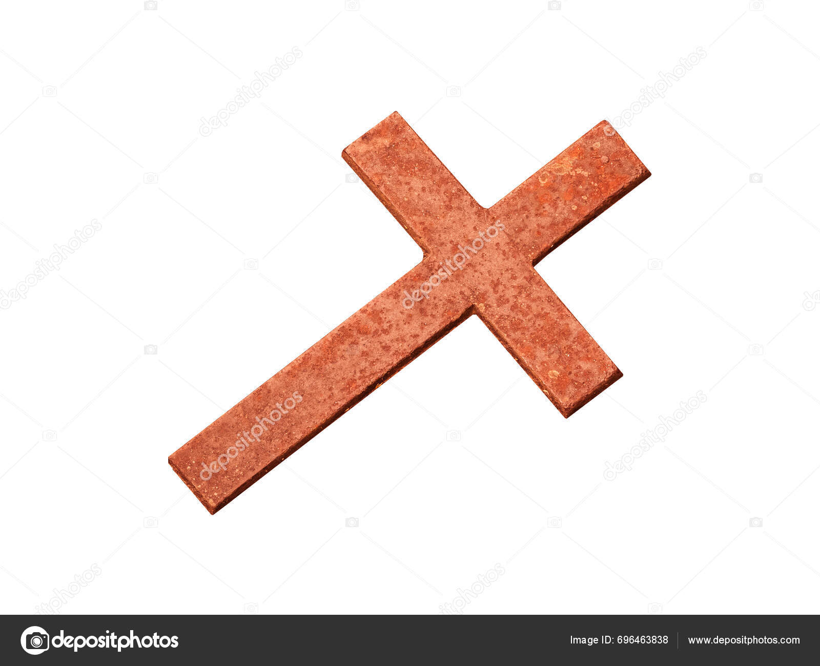 Old Copper Christian Cross Isolated White Background — Stock Photo ...
