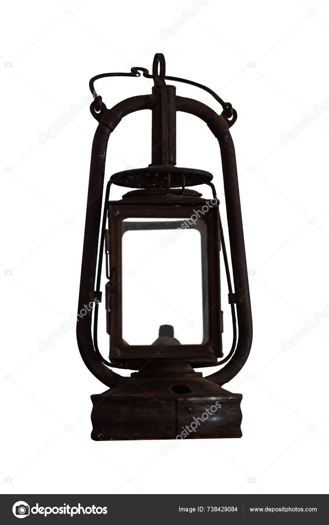 Vintage Metal Antique Handle Lantern Isolated — Stock Photo © DF1 ...