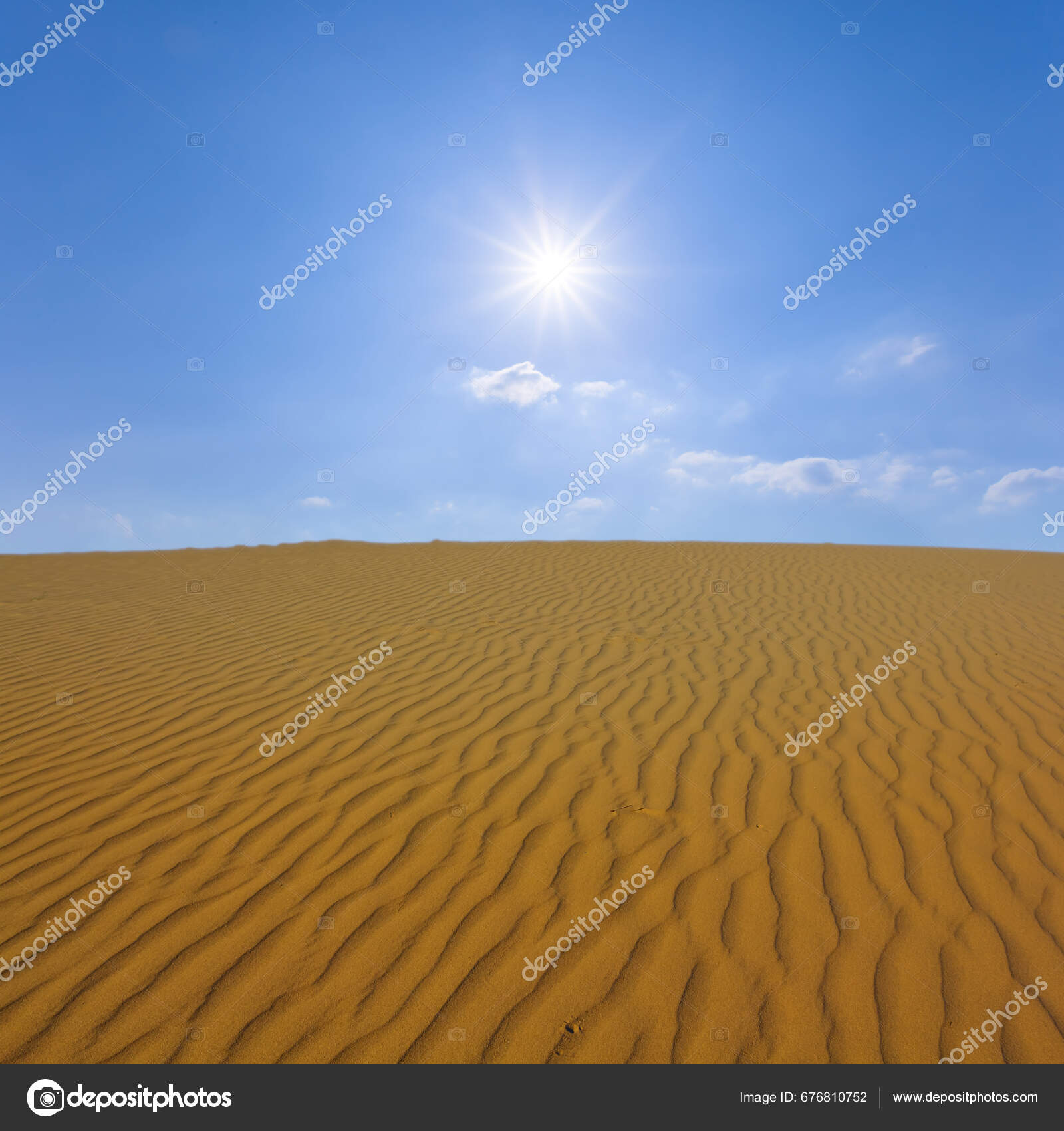 Wide Sandy Desert Sparkle Sun — Stock Photo © york_76 #676810752