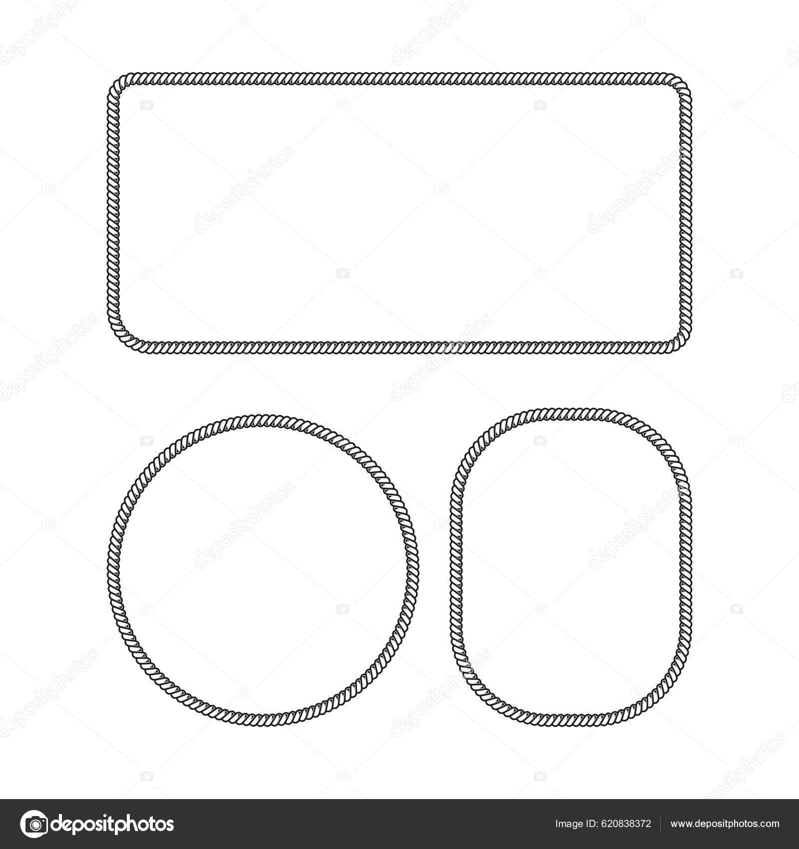 Rope Boarder Circle Pattern Frame Vector Illustration Set Stock Vector ...