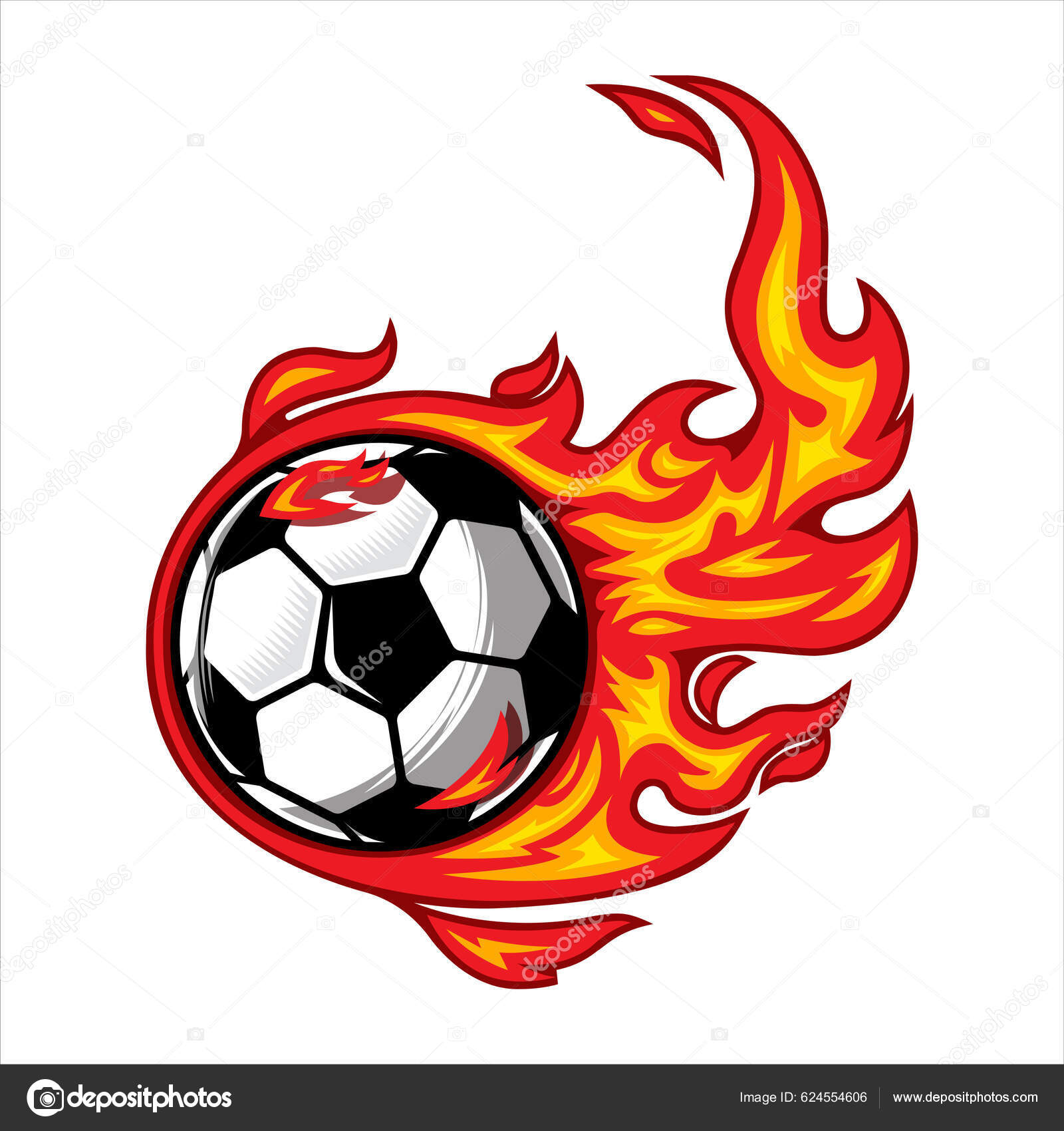 Bola Sepak Pada Desain Api Vector Ilustrasi Vektor Stok oleh ©pongsuwan ...