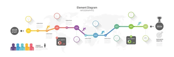 Infographic Chain Template Business 10Steps Modern Timeline Element ...
