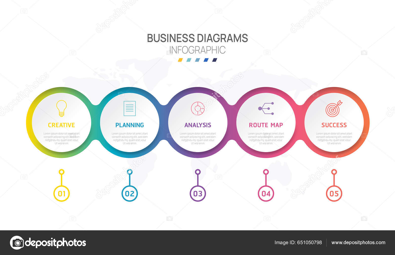 Plantilla Gráficos Infográficos Para Negocios Pasos Diagramas Modernos ...