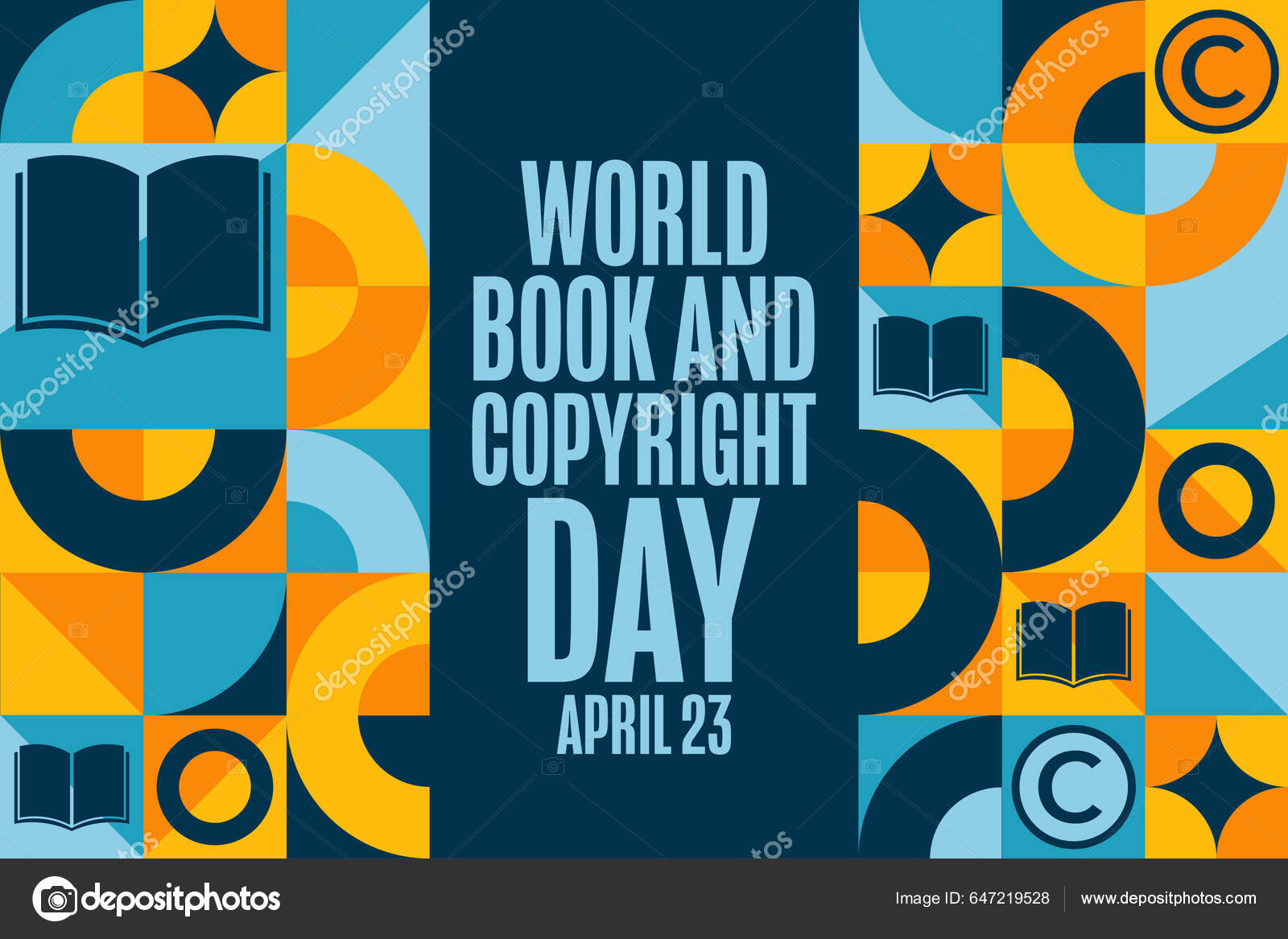World Book Copyright Day April Holiday Concept Template Background ...