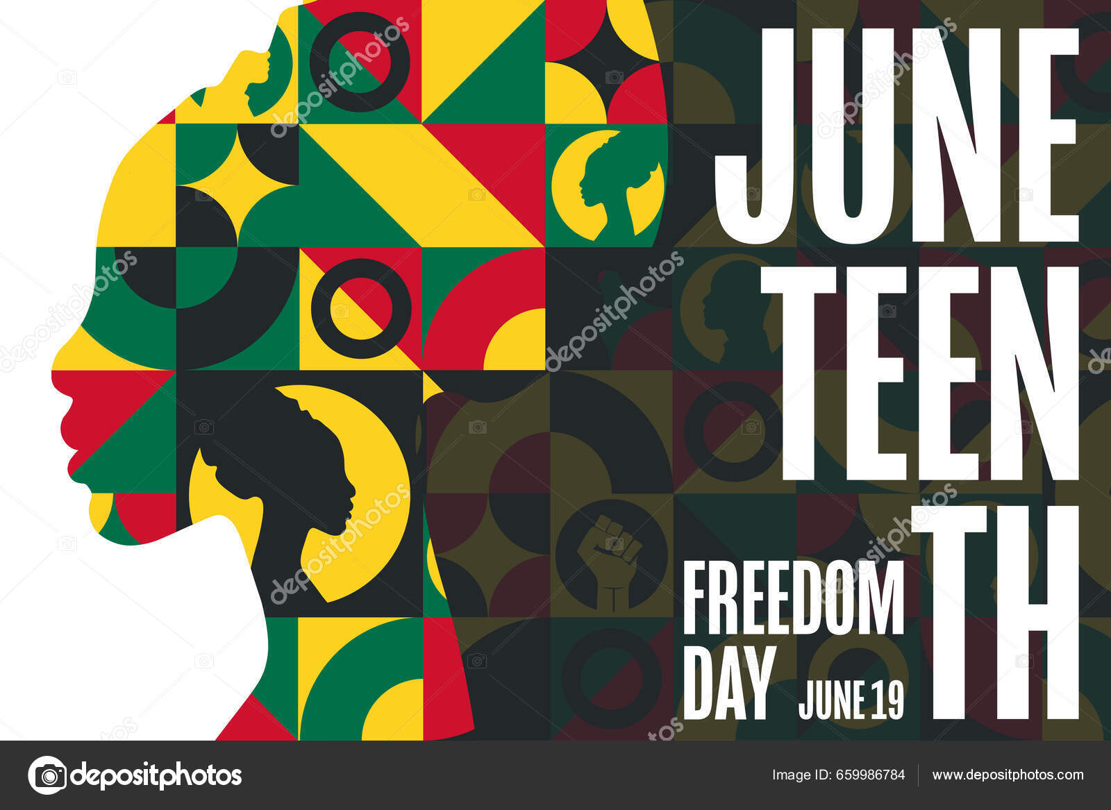 Juneteenth Hari Kebebasan Juni Konsep Liburan Templat Untuk Latar ...