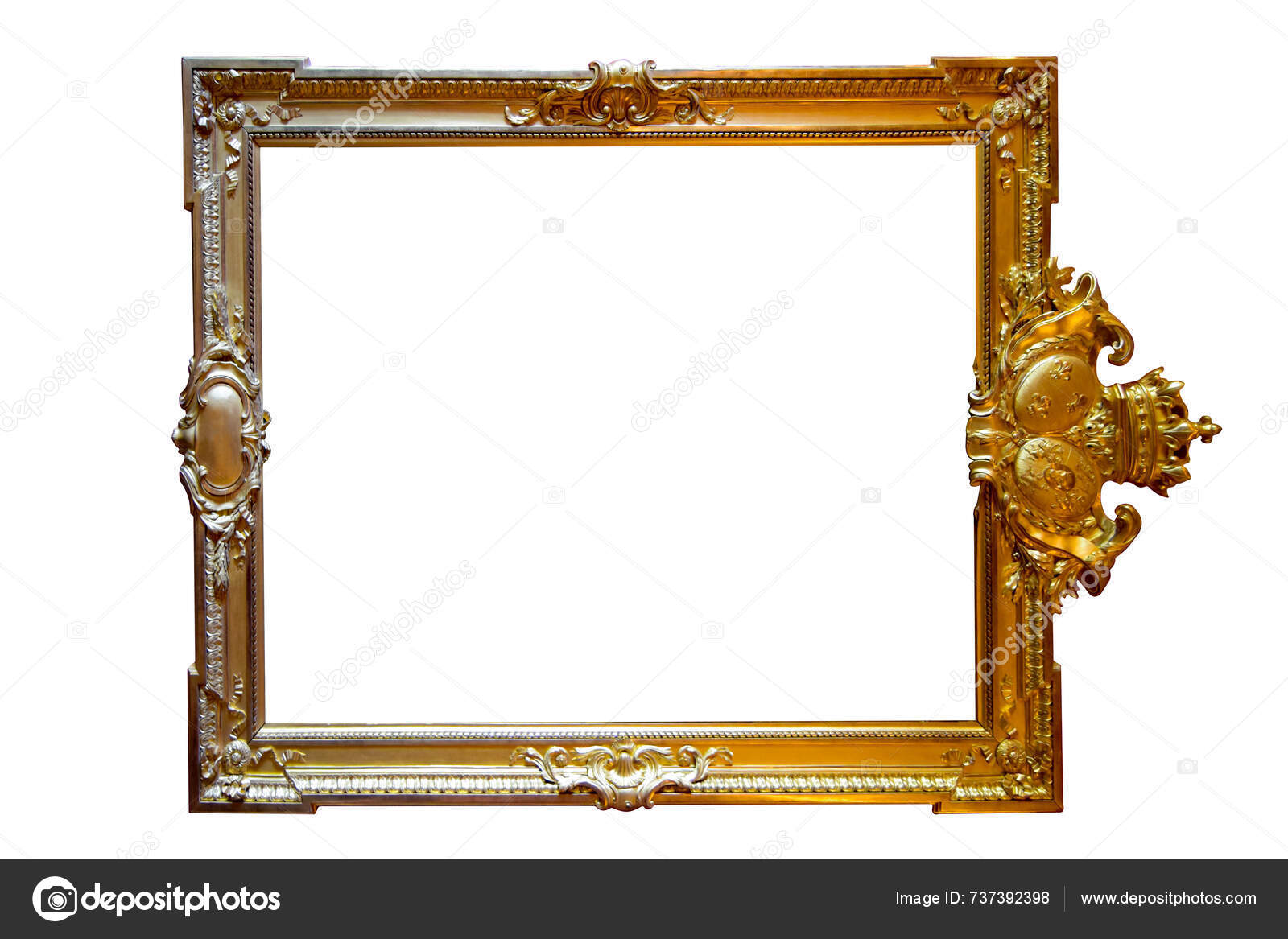 Beautifully Decorated Unique Antique Gold Picture Frame — Stock Photo ...