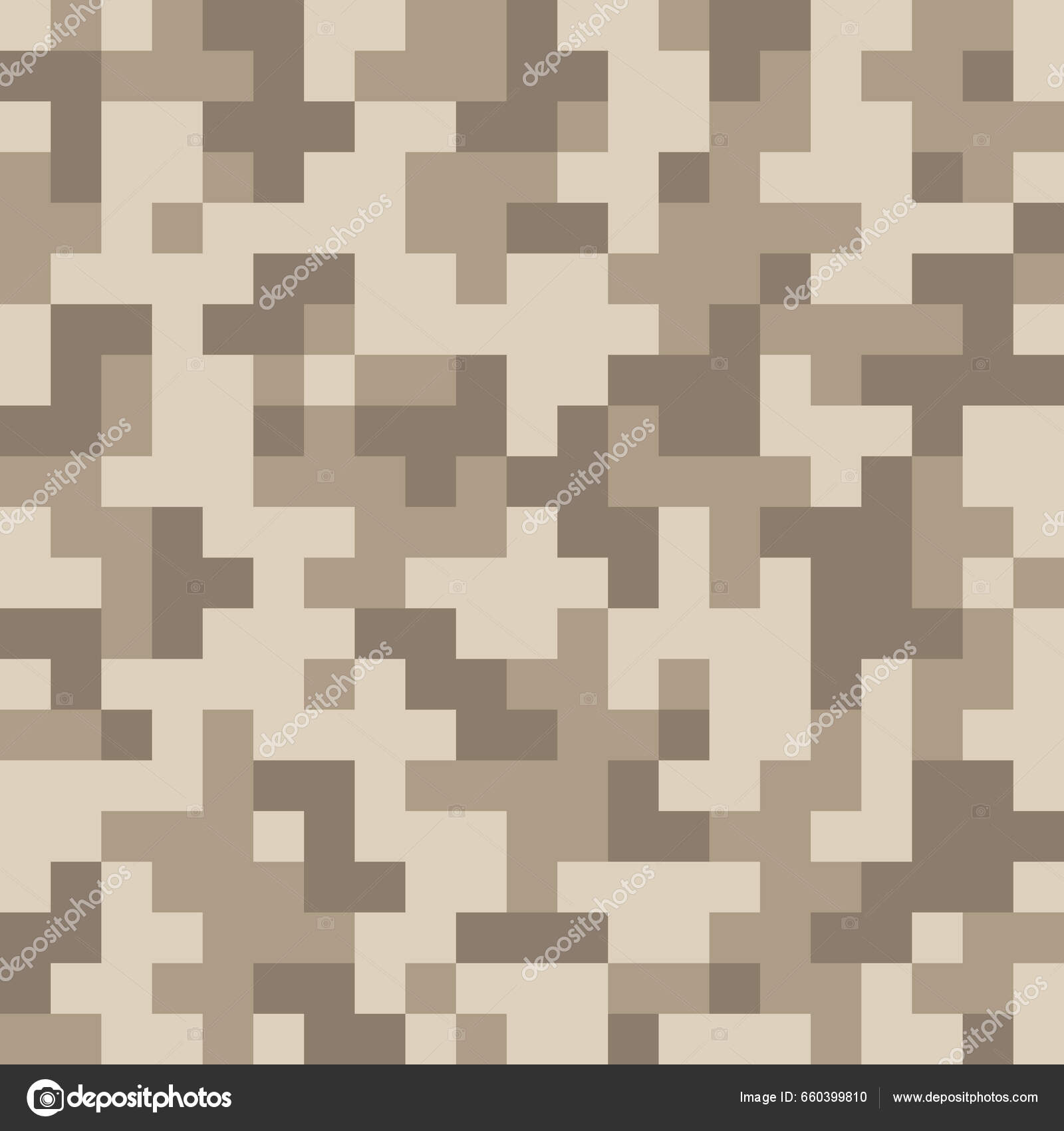 Pixel Pattern Military Camouflage Beige Sand Color Seamless Background ...