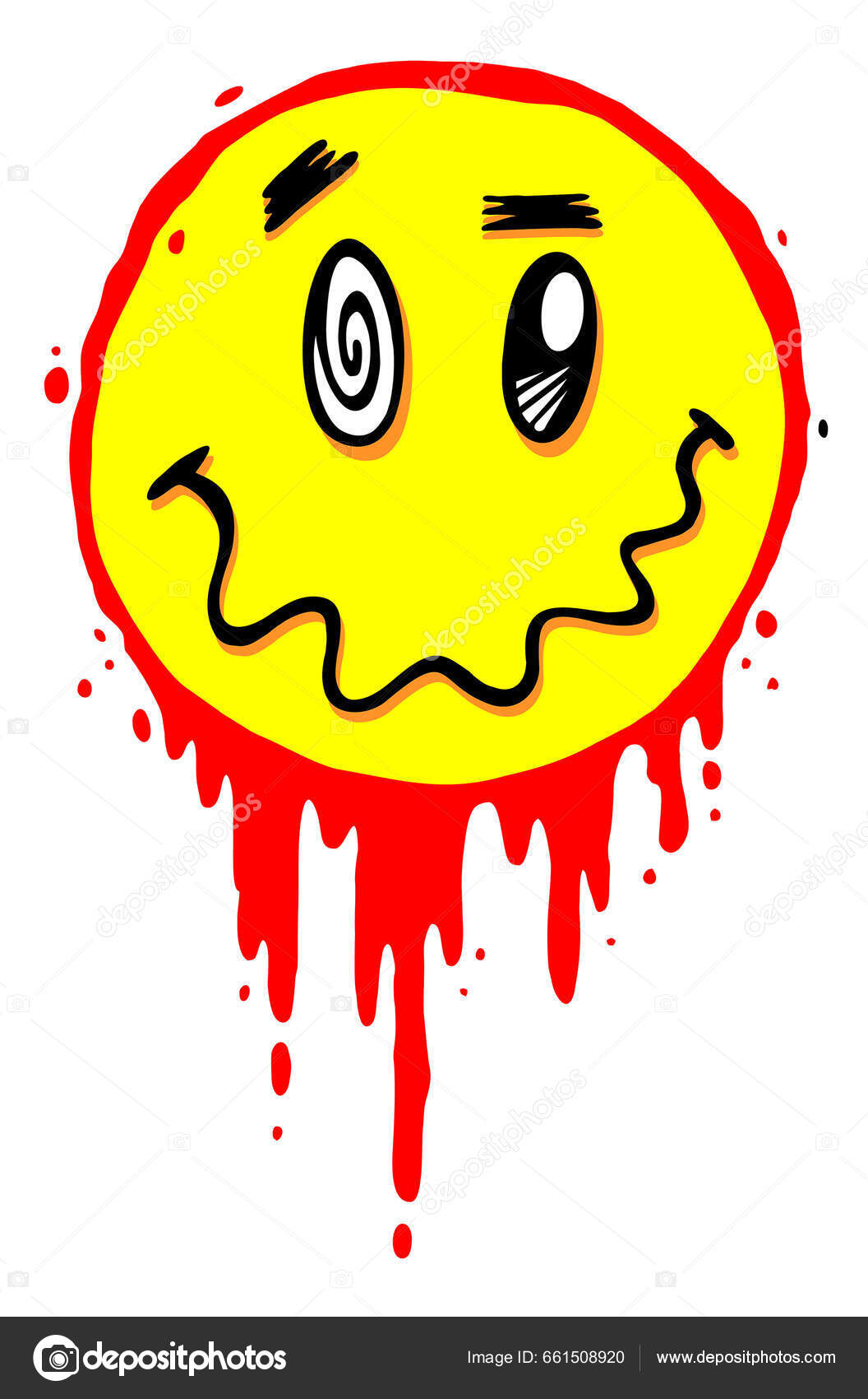 Minimalist Face Illustration Smiling Stunned Melting Artwork Simple ...