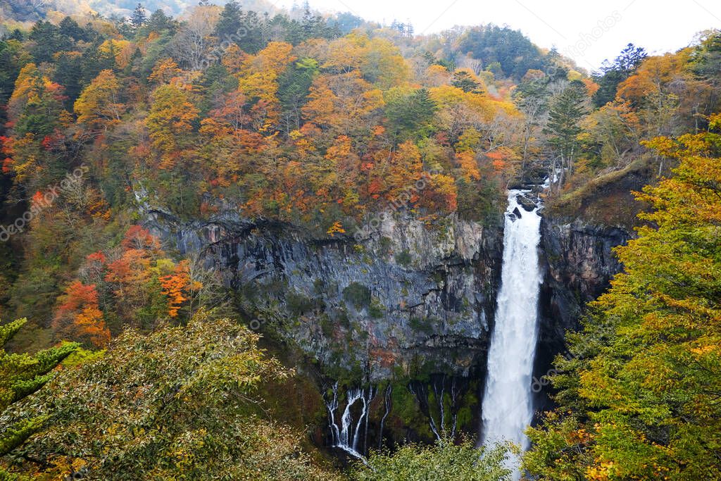 Kegon waterfall in Nikko, Japan. Kegon waterfall is one of top 3 ...