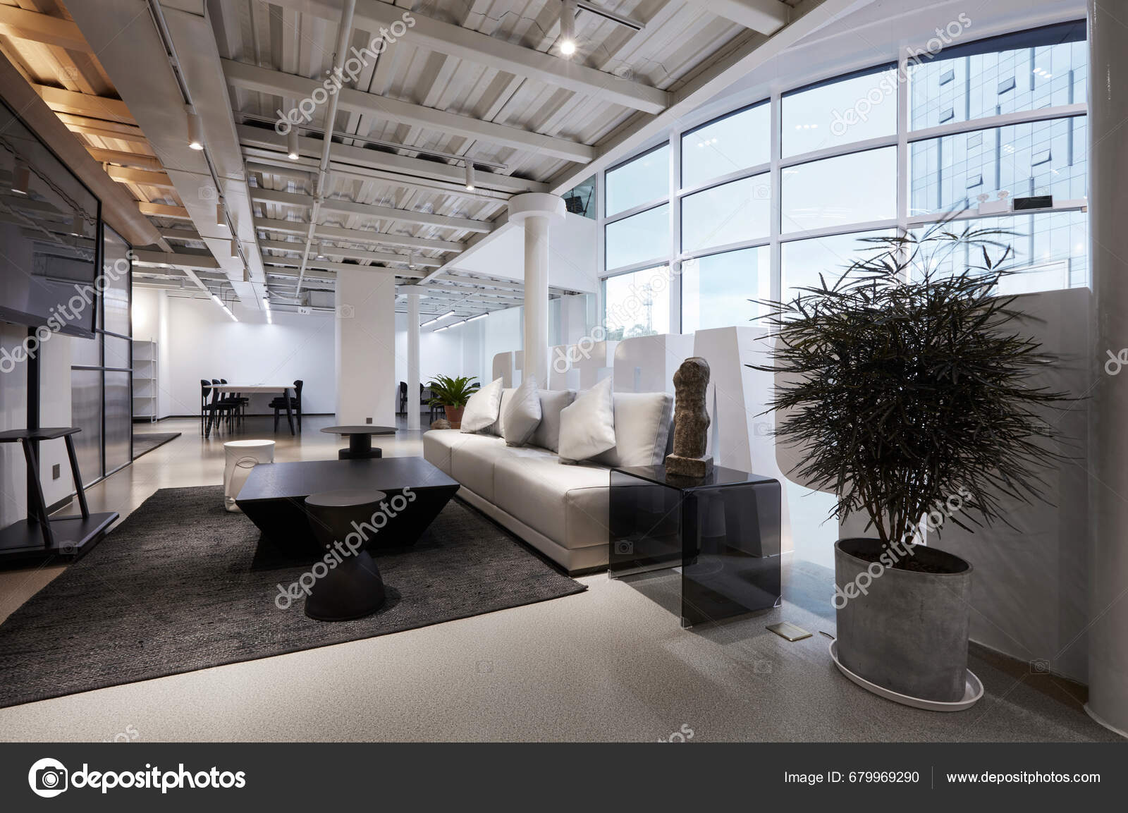 Modern Office Interior Design Rendering Concept Stock Photo by ...