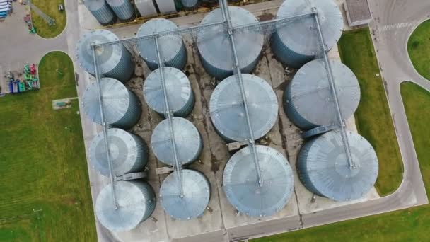 Large Metal Granaries Agriculture Manufacturing Plant Agriculture Grain ...