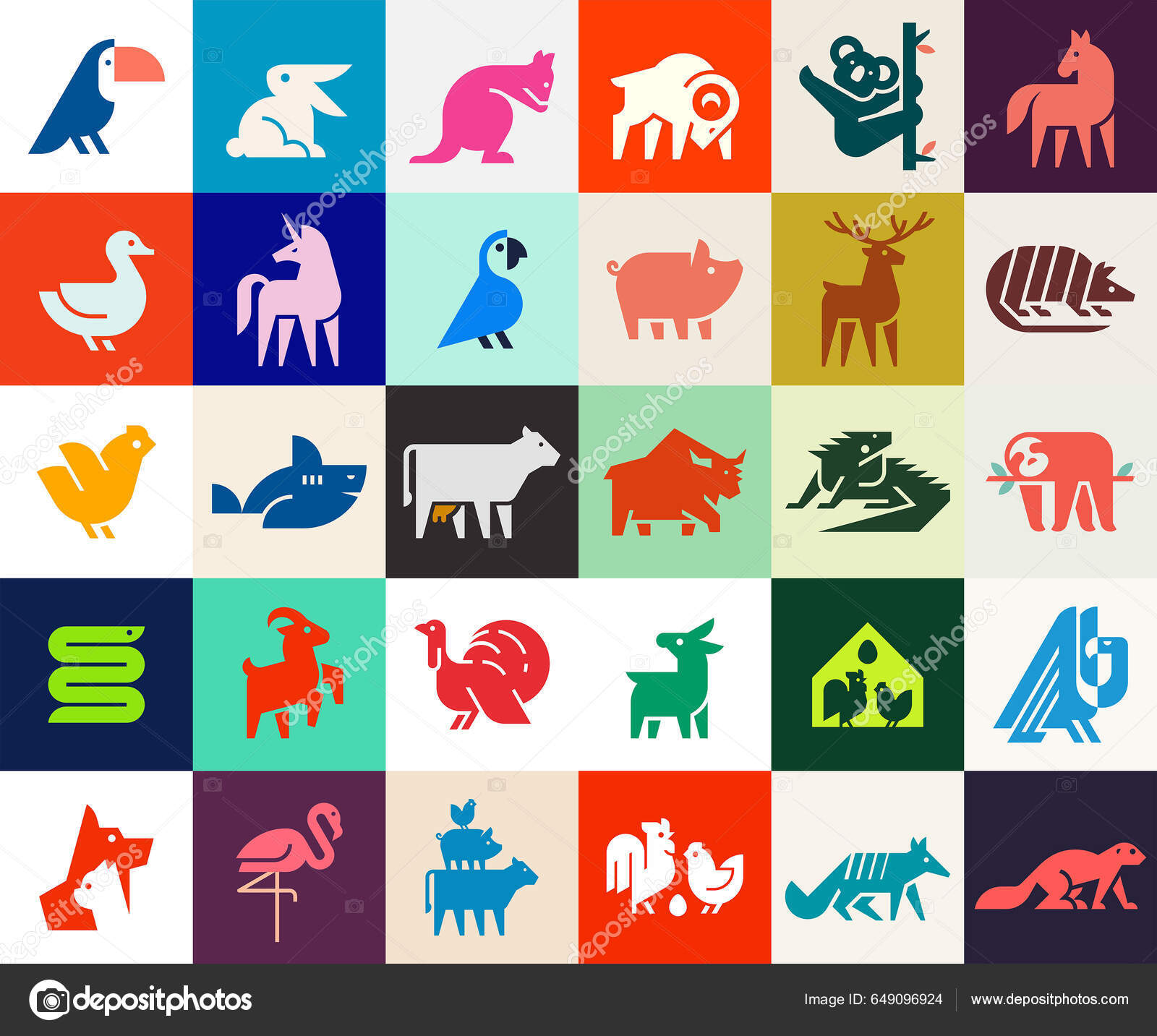 Colección Logos Animales Logotipo Animal Logos Abstractos Geométricos ...