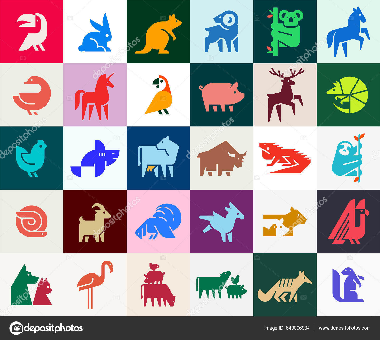 Colección Logos Animales Logotipo Animal Logos Abstractos Geométricos ...