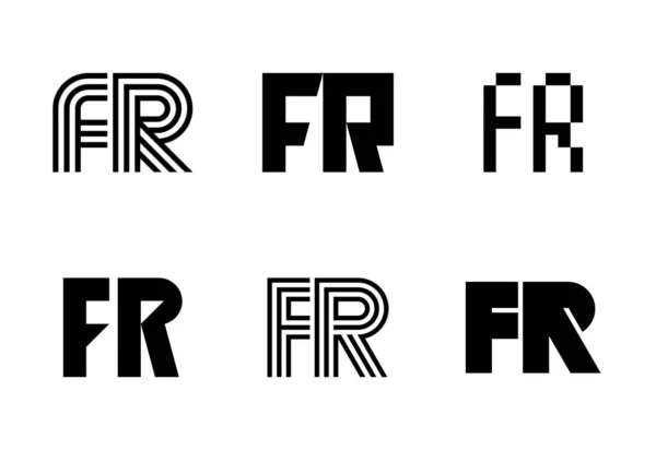 Set Dari Surat Logo Koleksi Logo Abstrak Dengan Huruf Logo Vektor Stok ...