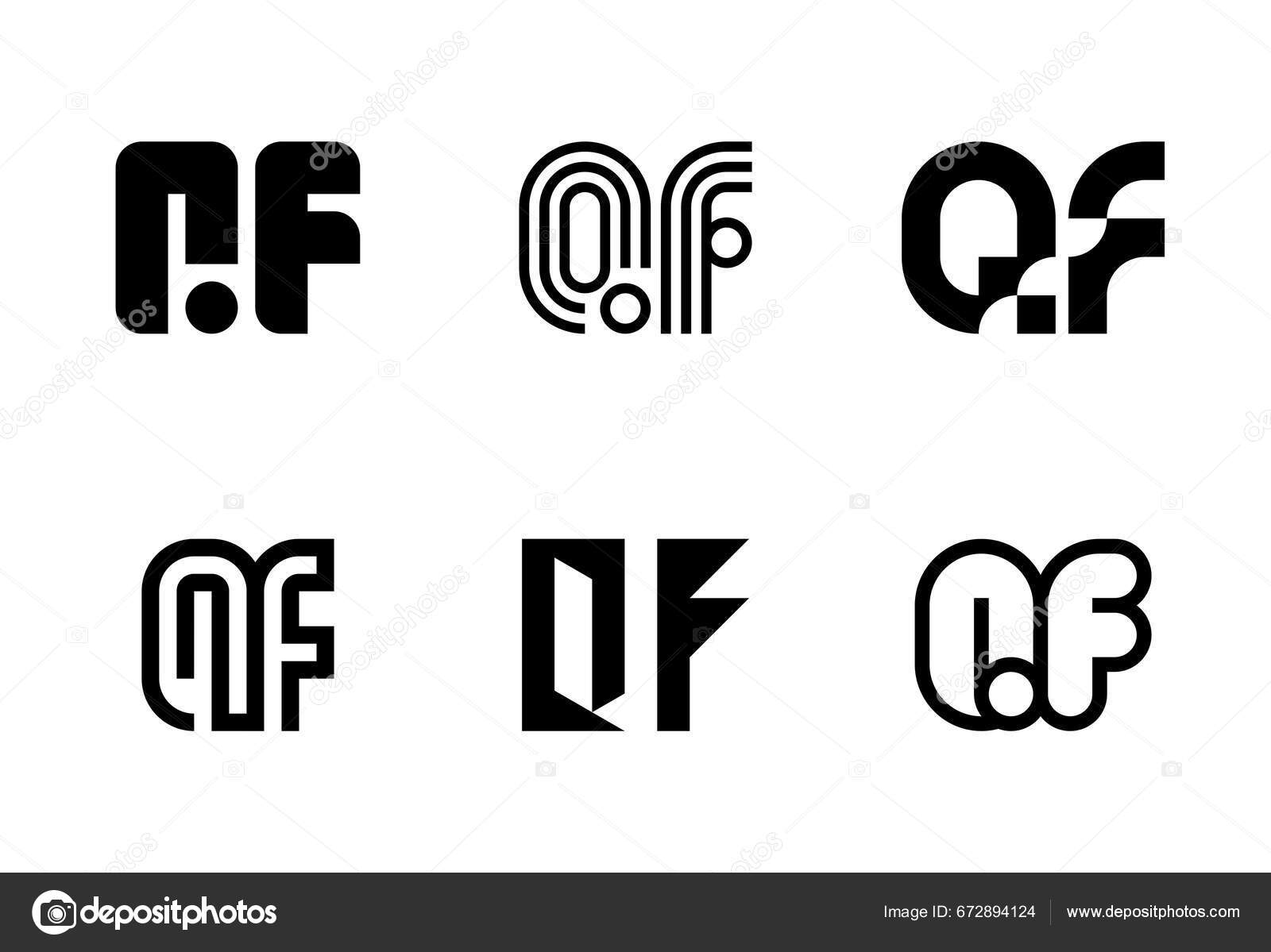 Conjunto Letras Logos Colección Logos Abstractos Con Letras Logotipos ...