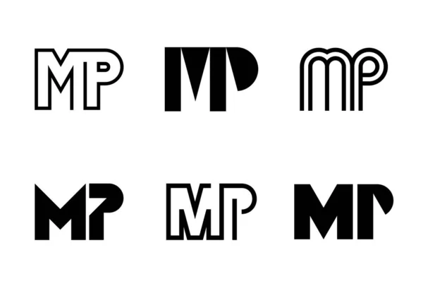 Conjunto Letras Logos Colección Logos Abstractos Con Letras Logotipos ...