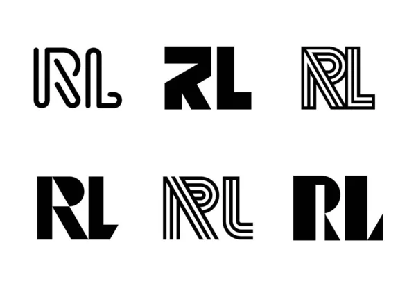 Set Dari Surat Logo Koleksi Logo Abstrak Dengan Huruf Logo Vektor Stok ...