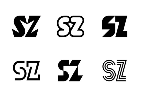 Set Dari Surat Logo Koleksi Logo Abstrak Dengan Huruf Logo Vektor Stok ...