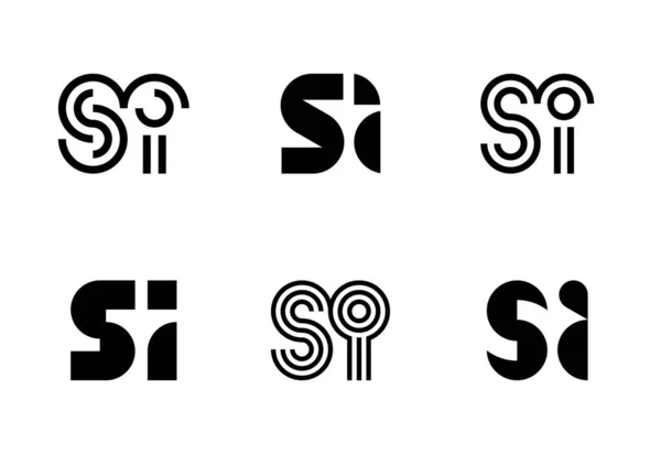 Set Dari Surat Logo Koleksi Logo Abstrak Dengan Huruf Logo Vektor Stok ...