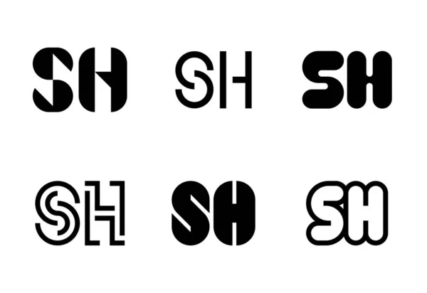 Set Dari Surat Logo Koleksi Logo Abstrak Dengan Huruf Logo Vektor Stok ...