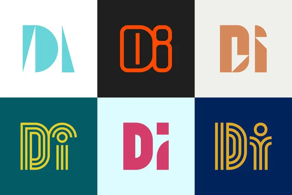 Set Dari Surat Logo Koleksi Logo Abstrak Dengan Huruf Logo Vektor Stok ...