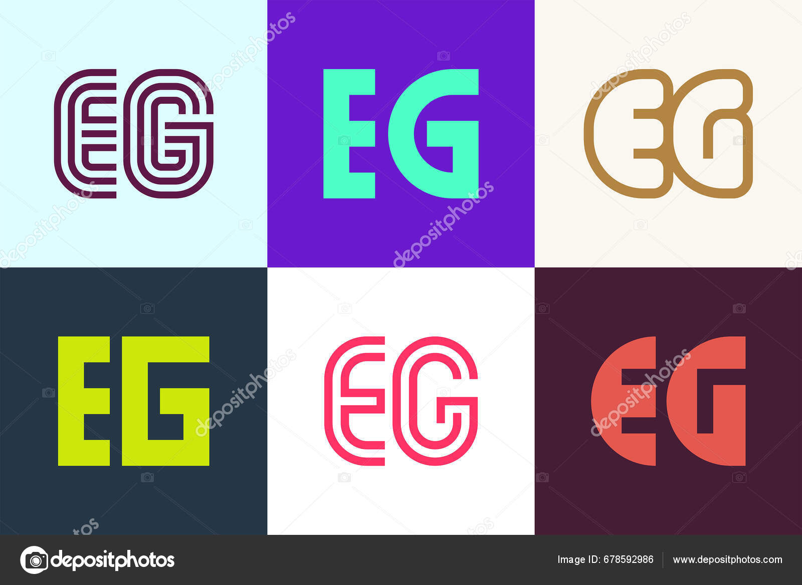 Juego Letras Logos Colección Logos Abstractos Con Letras Logotipos ...