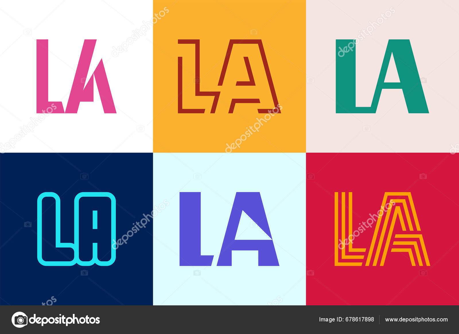 Conjunto Letras Logos Colección Logos Abstractos Con Letras Logotipos ...