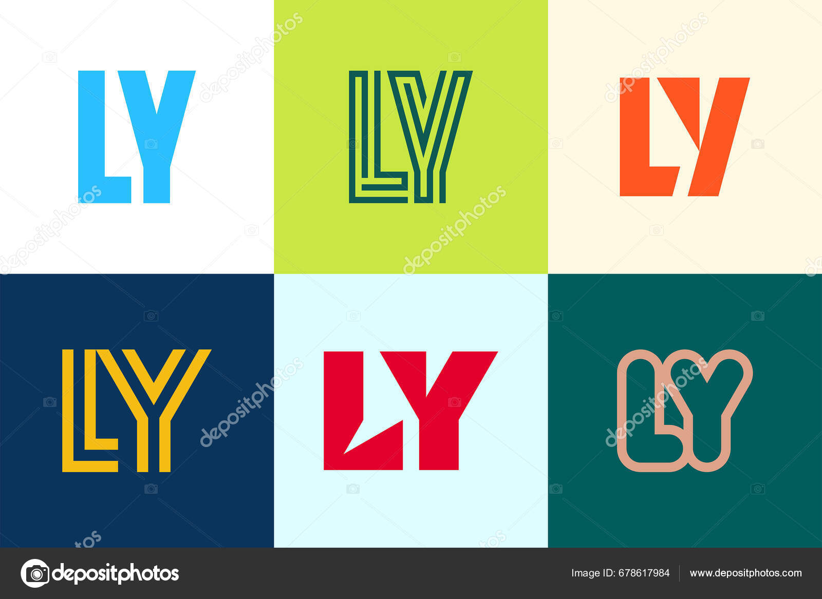 Set Surat Logo Koleksi Logo Abstrak Dengan Huruf Logo Abstrak Vektor ...