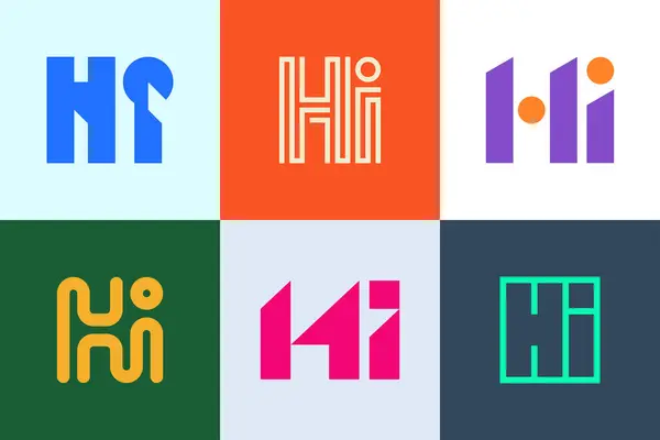 Conjunto Letras Logos Colección Logos Abstractos Con Letras Logotipos ...