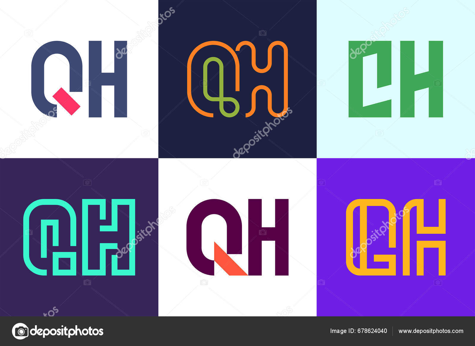 Conjunto Letras Logos Colección Logos Abstractos Con Letras Logotipos ...