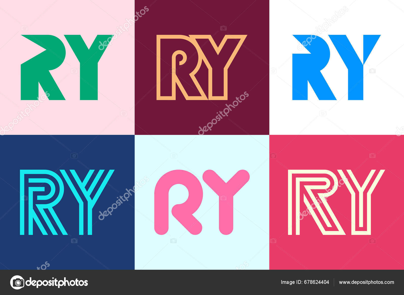 Conjunto Letras Logos Colección Logos Abstractos Con Letras Logotipos ...