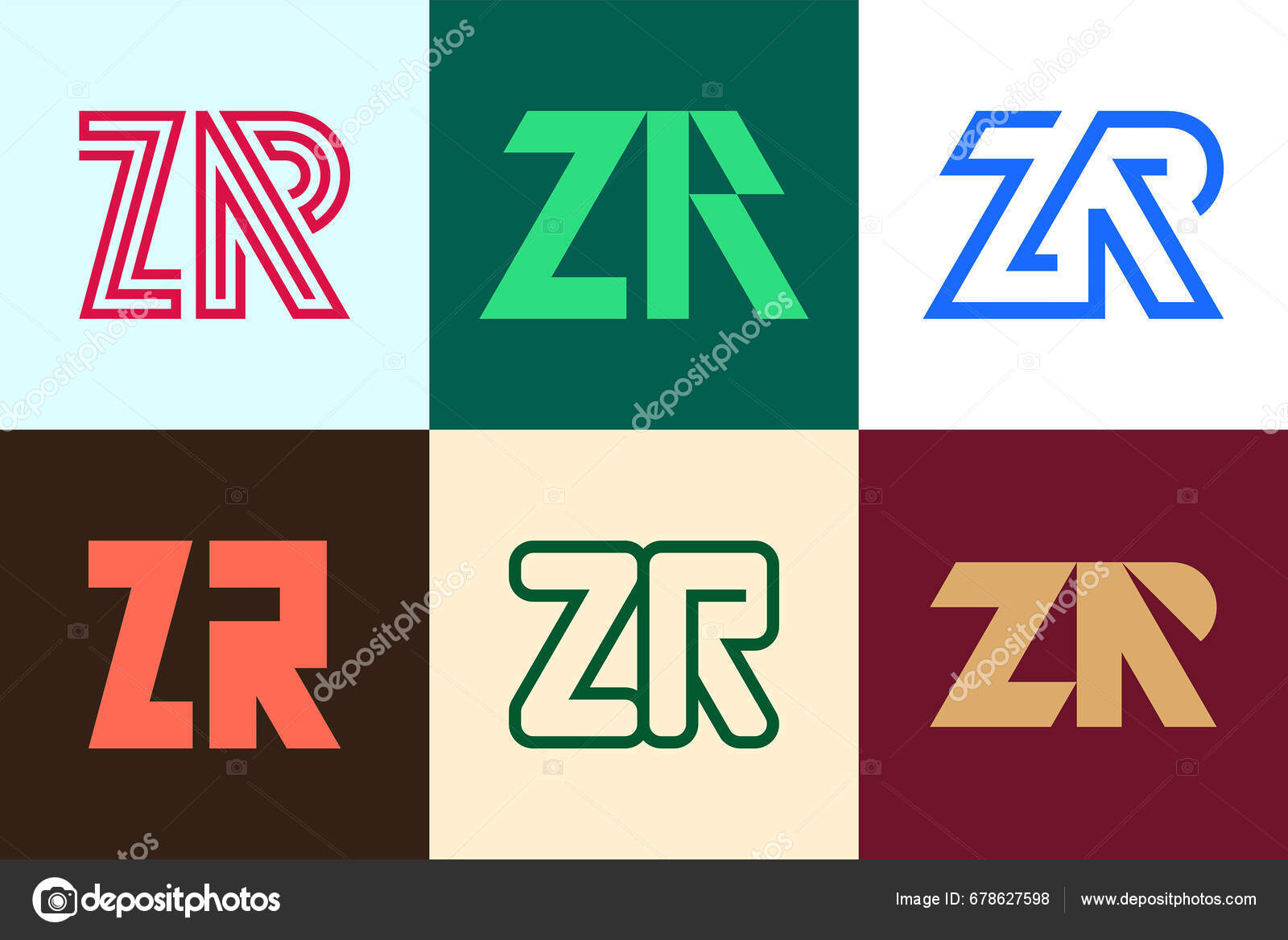 Conjunto Letras Logos Colección Logos Abstractos Con Letras Logotipos ...